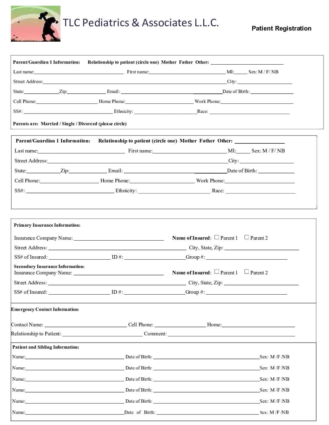 Patient Registration Forms_fillable | TLC Pediatrics